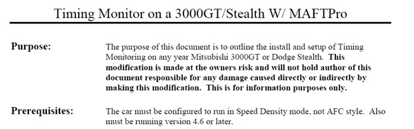 Tuning: Use MAF Translator Pro (MAFT Pro) as a Timing Monitor - 3000GT ...